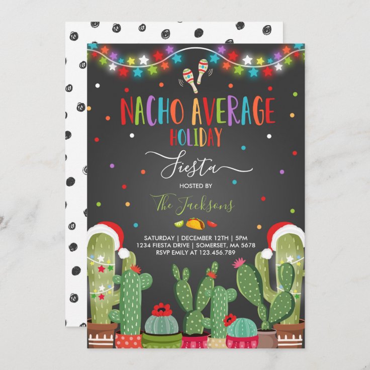 Holiday Fiesta Party Invite Nacho Average Party | Zazzle