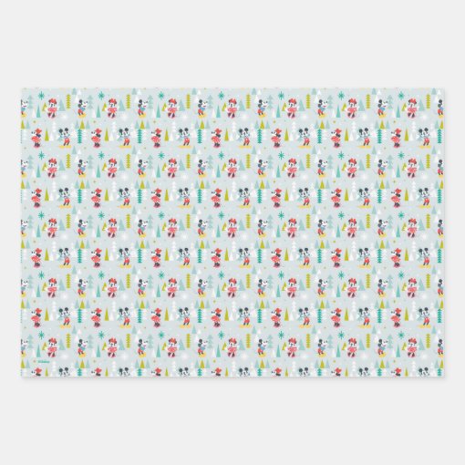 Holiday For All | Mickey & Minnie Christmas Wrapping Paper Sheets | Zazzle