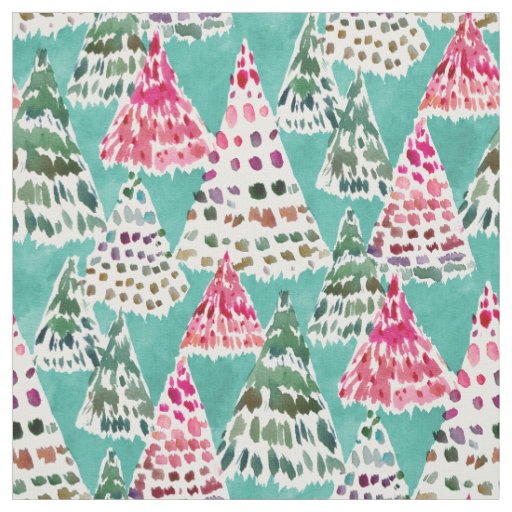 HOLIDAY FOREST Christmas Trees Fabric | Zazzle