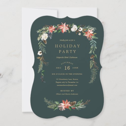 Holiday Garland Party Invitation | Zazzle
