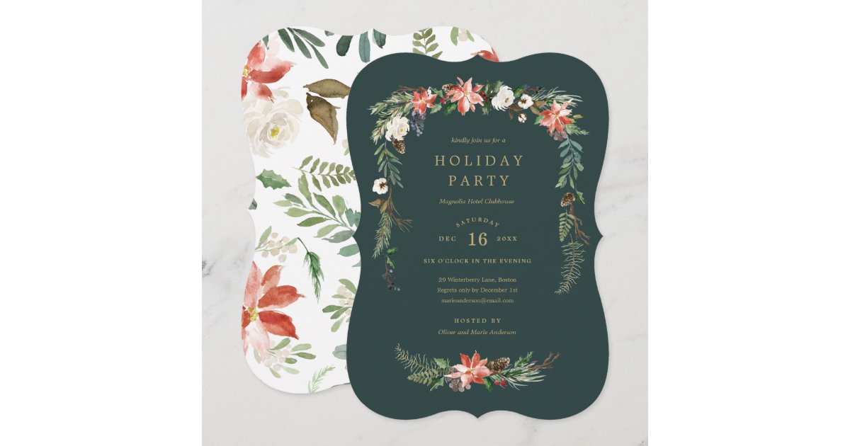 Holiday Garland Party Invitation | Zazzle