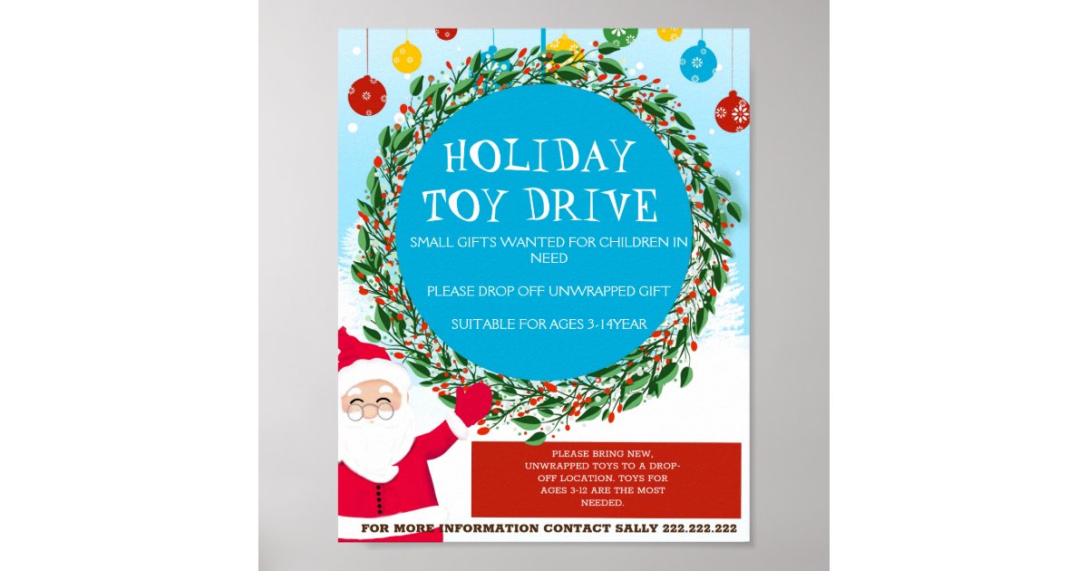 Holiday gift drive poster | Zazzle