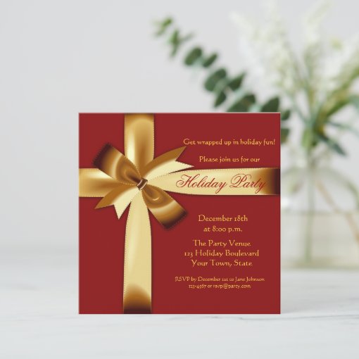 Holiday Gift Wrap Party Invitation | Zazzle