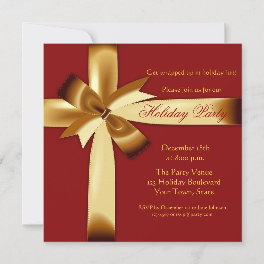 Holiday Gift Wrap Party Invitation | Zazzle
