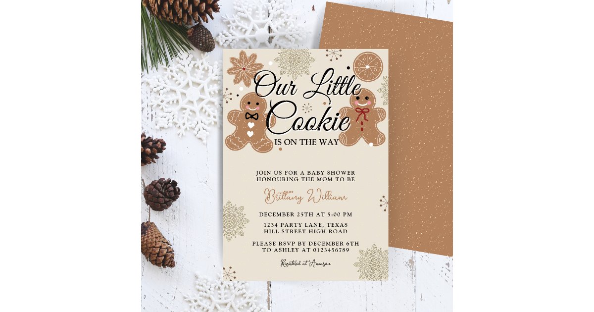 Holiday Gingerbread Baby Shower | Little Cookie Invitation | Zazzle