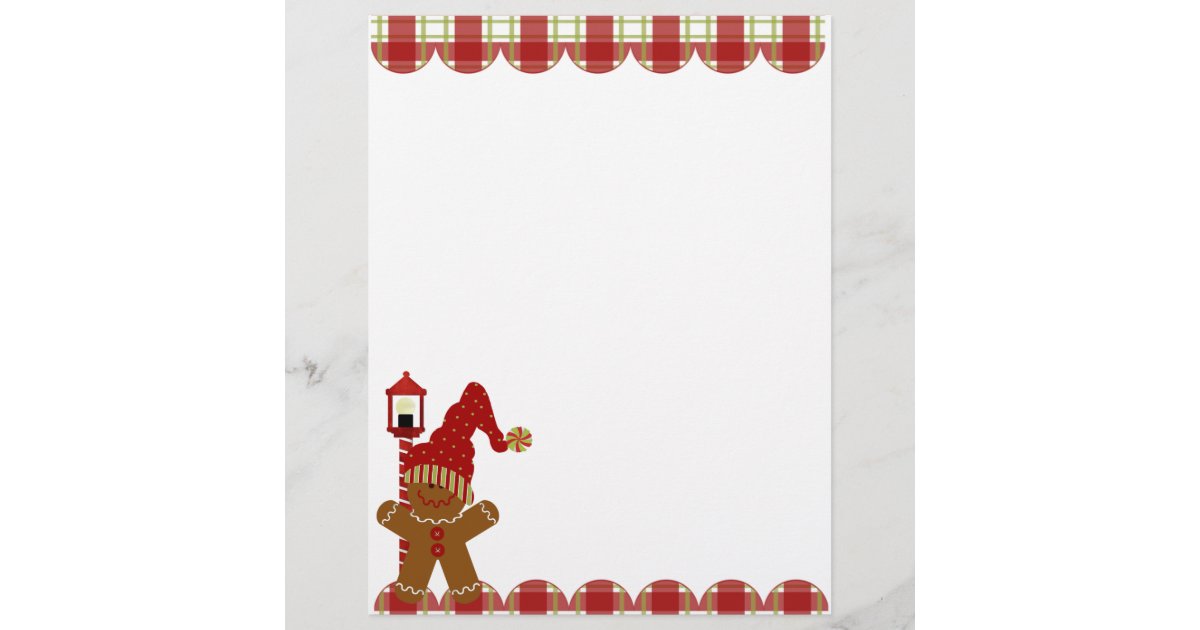 Holiday Gingerbread Cookie Letterhead | Zazzle