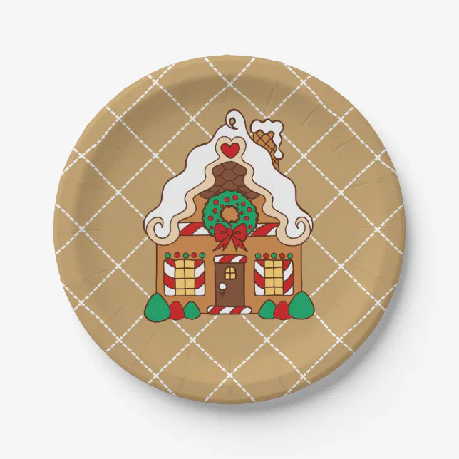 Holiday Gingerbread House Party Paper Plates | Zazzle