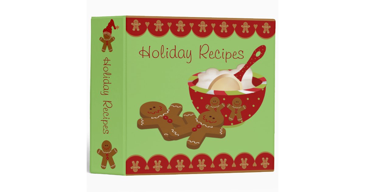 Holiday Gingerbread Man Recipe Binder - 2" Size | Zazzle