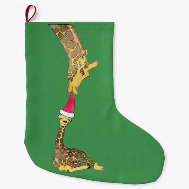Holiday Giraffe Christmas Stocking | Zazzle
