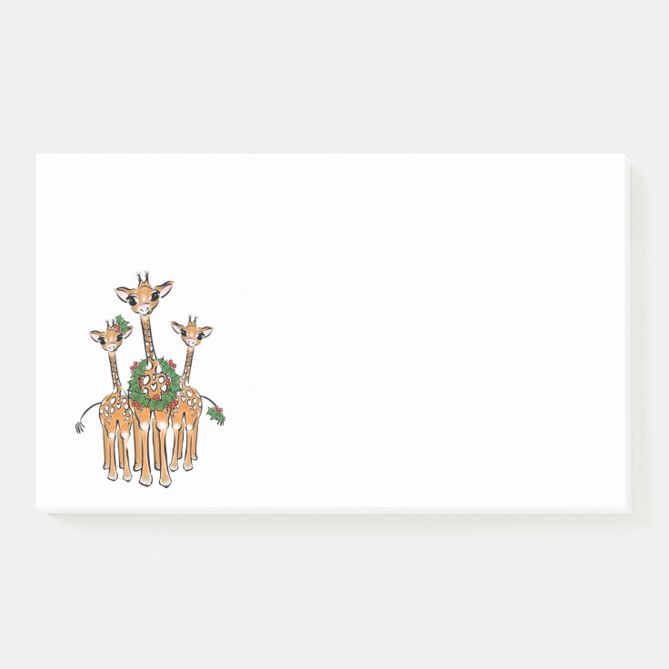 Holiday Giraffes Post-it Notes | Zazzle