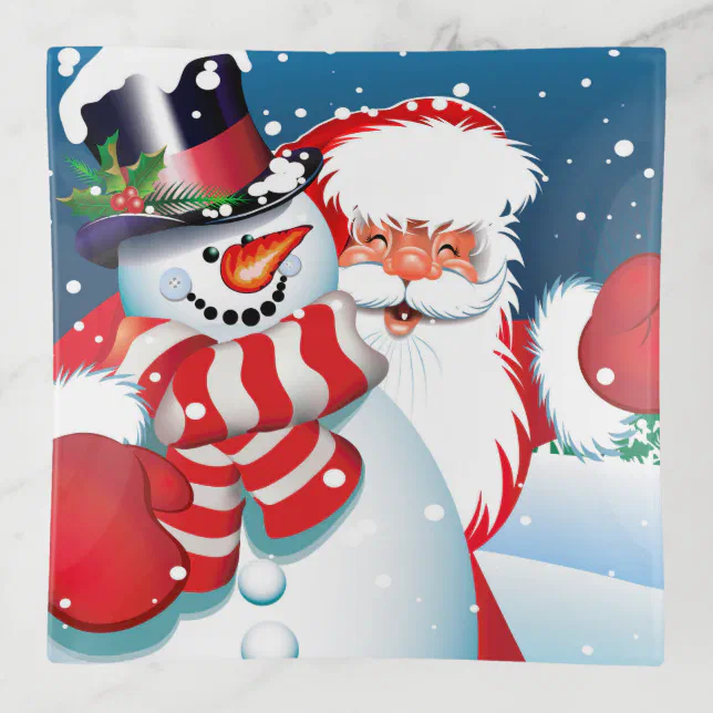Holiday Glass Trinket Dish | Zazzle