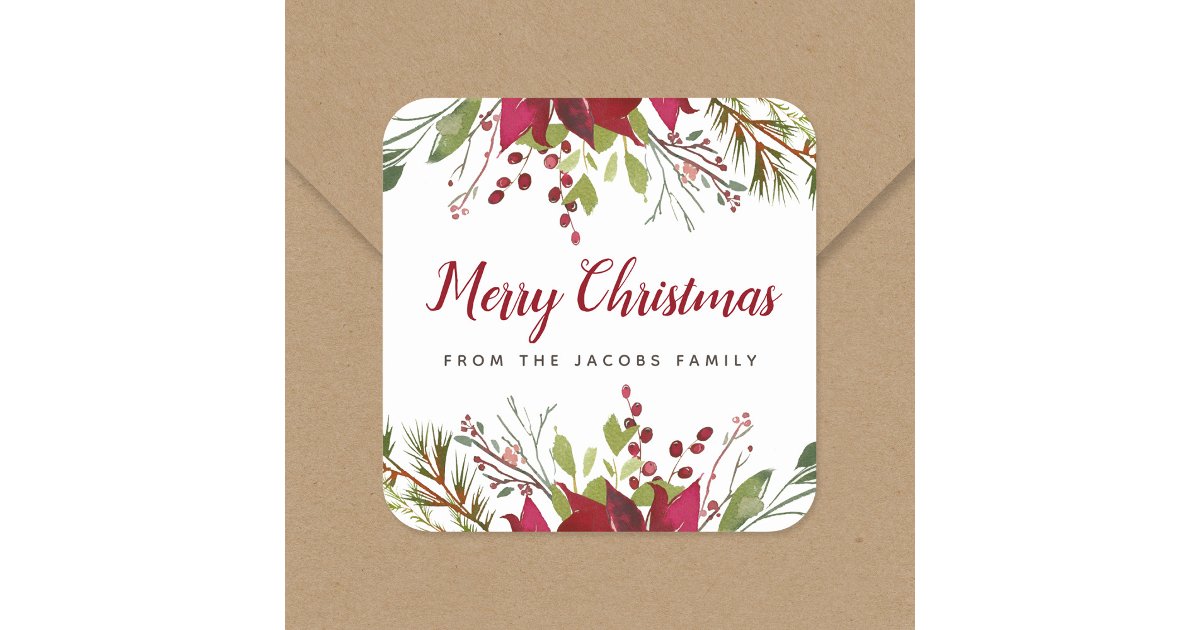 Holiday Greenery Christmas Gift Label | Zazzle