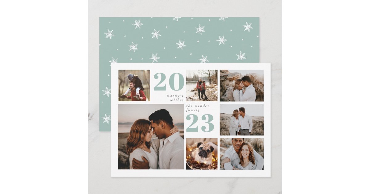 Holiday Grid | Modern Photo Collage Card | Zazzle