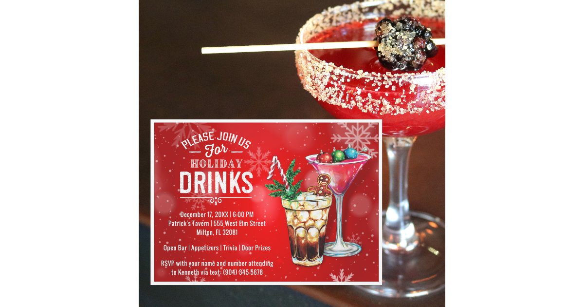 Holiday Happy Hour Invitation | Zazzle