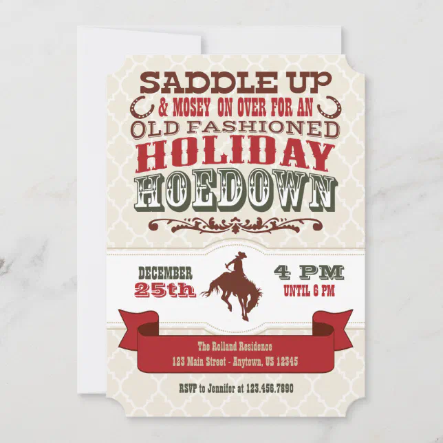 Holiday Hoedown Christmas Party Invitation | Zazzle