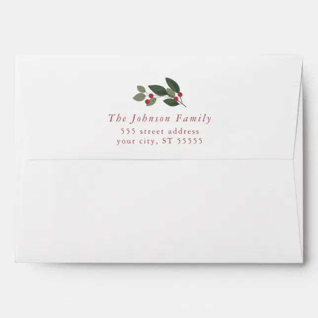 Holiday Holly Envelope | Zazzle
