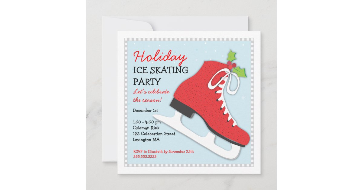 Holiday Ice Skating Celebration Party Invitation | Zazzle