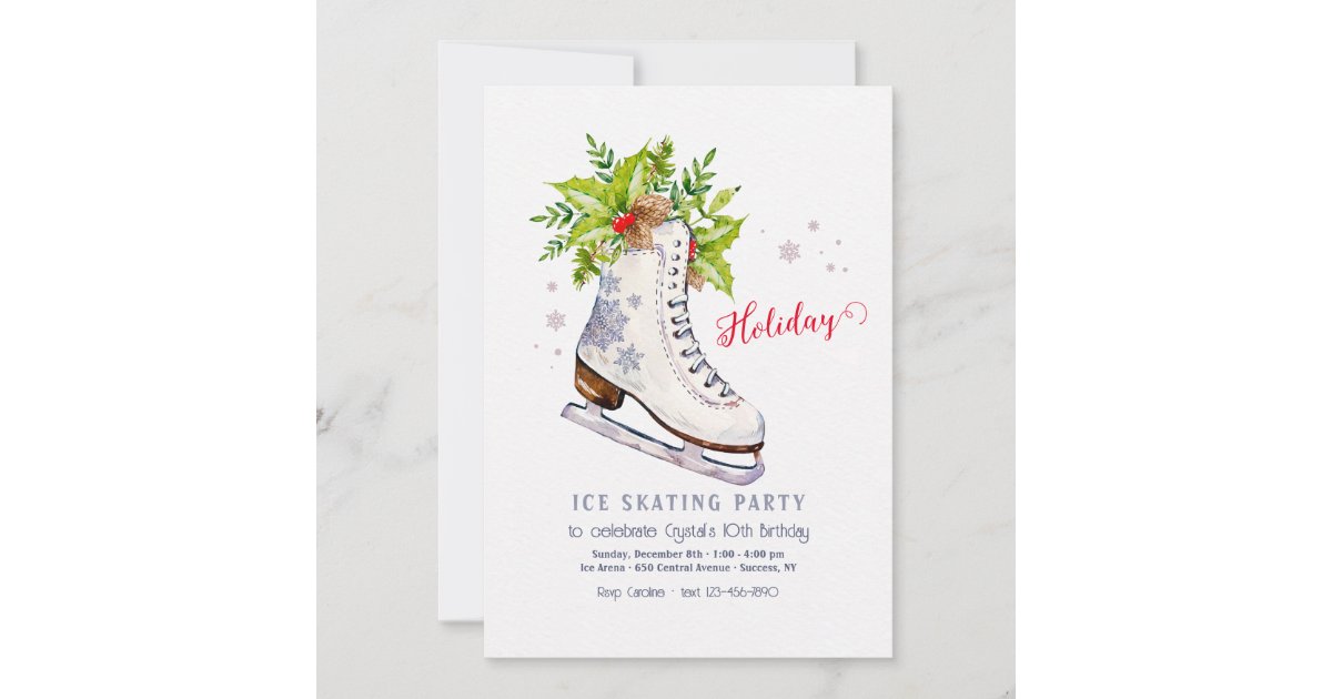 Holiday Ice Skating Party Invitation | Zazzle