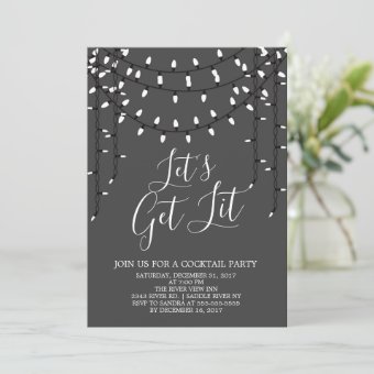 Holiday Let's Get Lit Cocktail Party Invitation | Zazzle