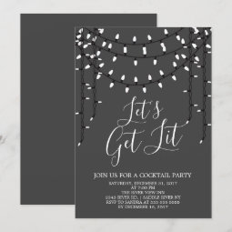 Holiday Let's Get Lit Cocktail Party Invitation | Zazzle