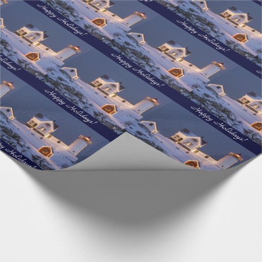 Holiday Lighthouse Wrapping Paper | Zazzle