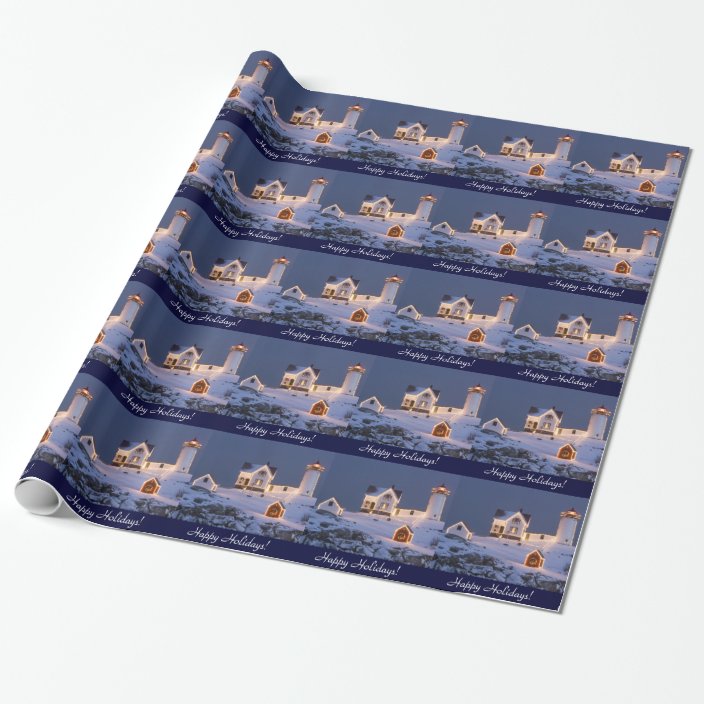Holiday Lighthouse Wrapping Paper | Zazzle.com