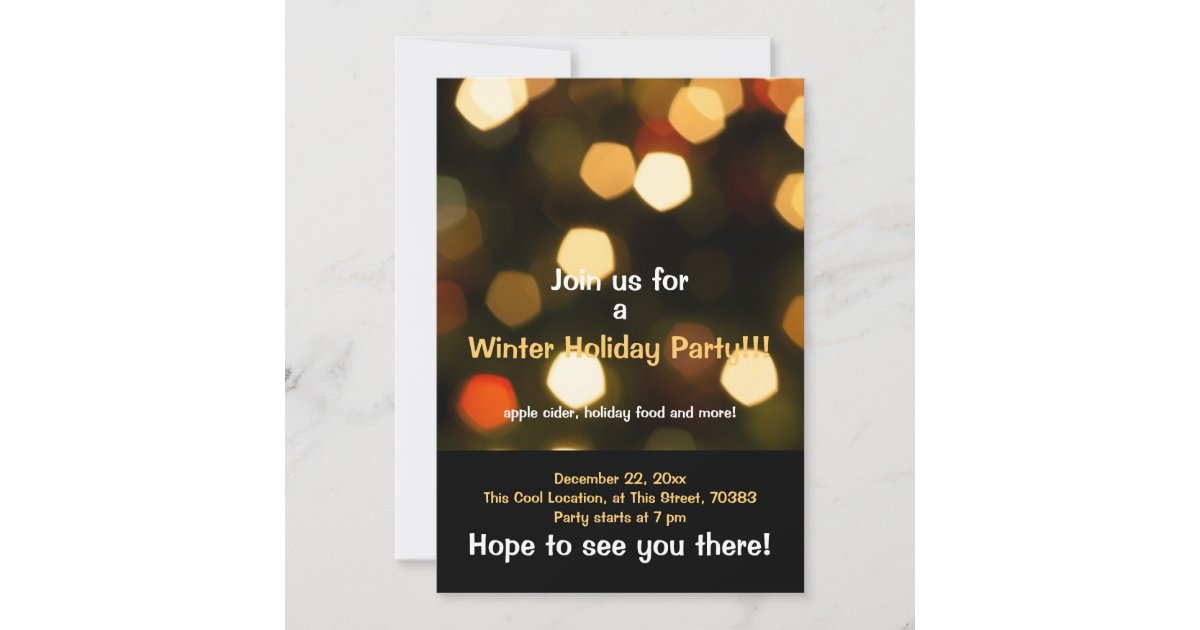 Holiday Lights Party Invitation | Zazzle