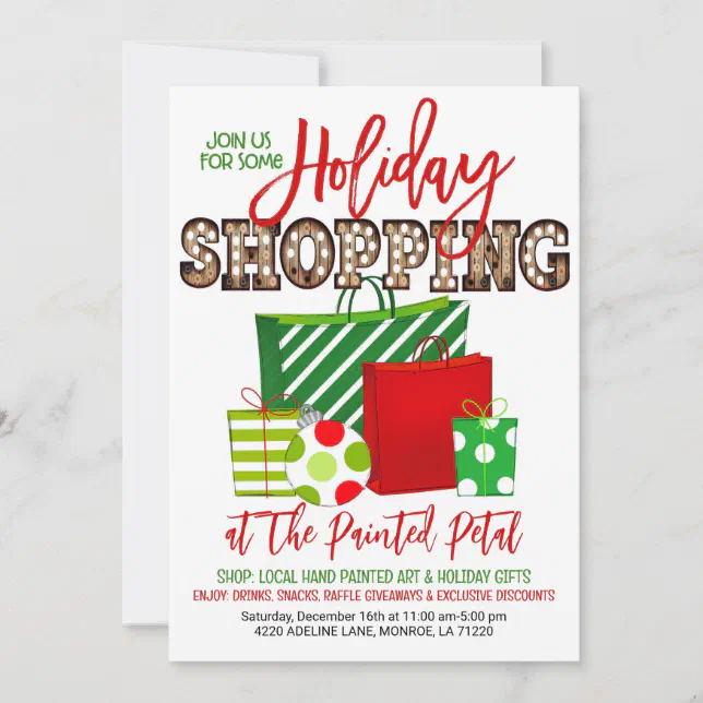 Holiday Market Shopping Invitation | Zazzle