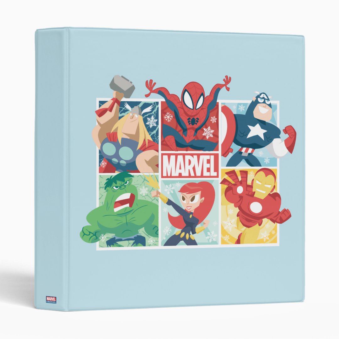 Holiday Marvel Hero Panel Graphic 3 Ring Binder | Zazzle
