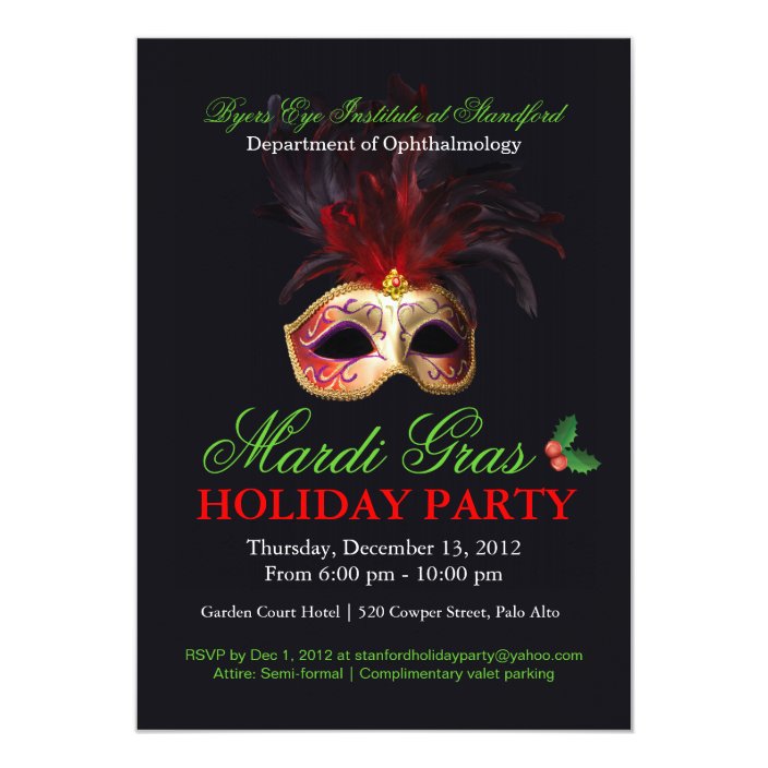Holiday Masquerade Invitation | Zazzle.com