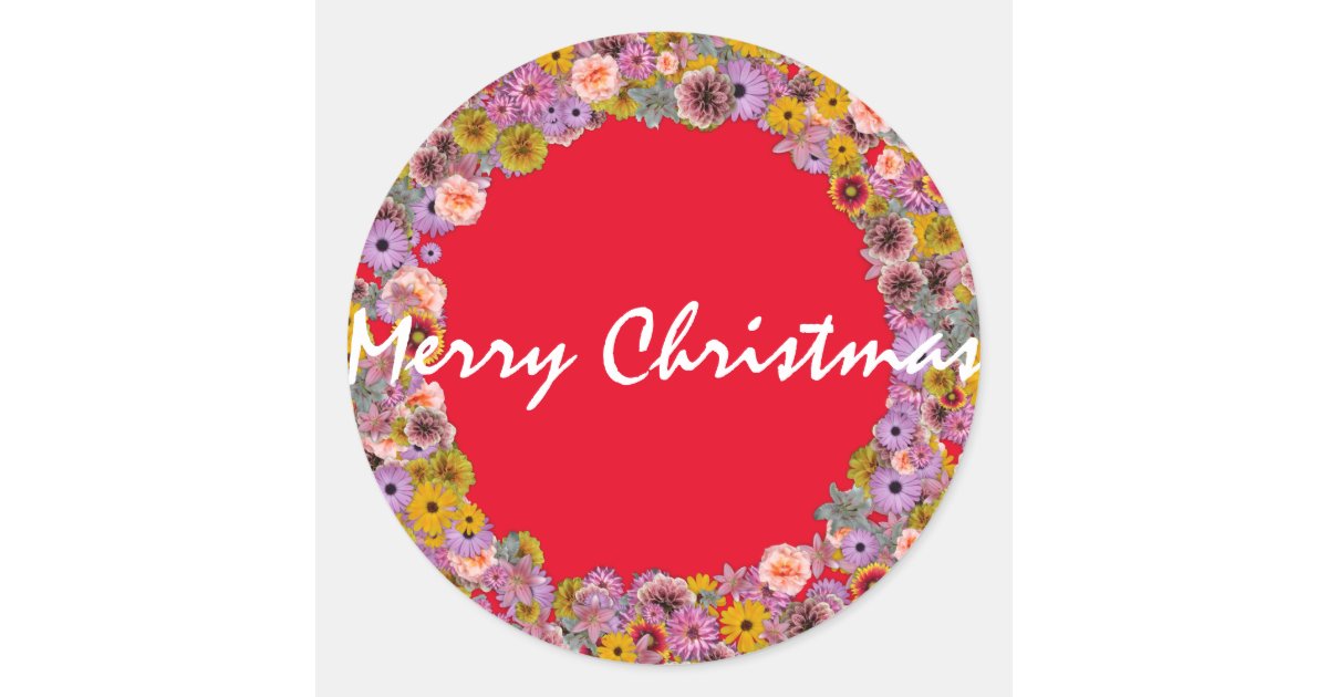 Holiday Merry Christmas Classic Round Sticker | Zazzle