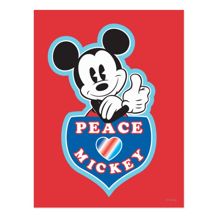 Holiday Mickey | Peace Love Postcard | Zazzle.com