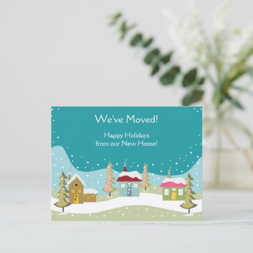 Holiday Moving Announcement postcards | Zazzle
