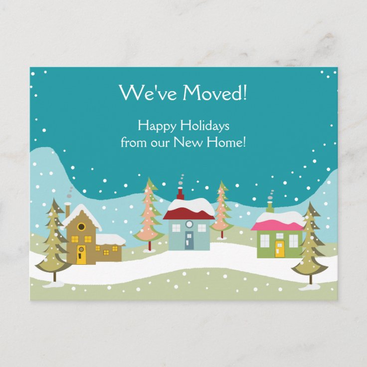 Holiday Moving Announcement postcards | Zazzle
