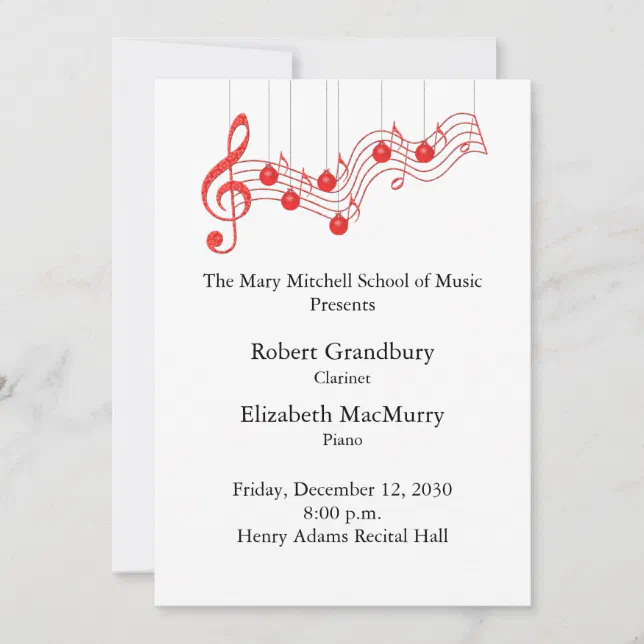 Holiday Musical Recital Program | Zazzle