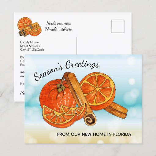 Holiday New Address in Florida Announcement Postcard | Zazzle