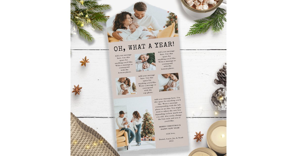 Holiday Newsletter Trifold Card | Zazzle