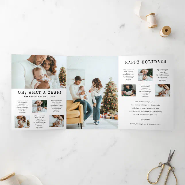 Holiday Newsletter Trifold Card | Zazzle