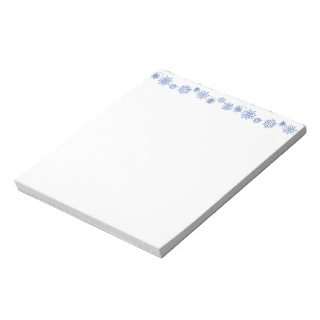 Holiday Notepad-Blue Snowflakes Notepad | Zazzle