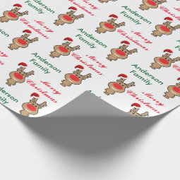 Holiday of funny Christmas Santa Wrapping Paper | Zazzle