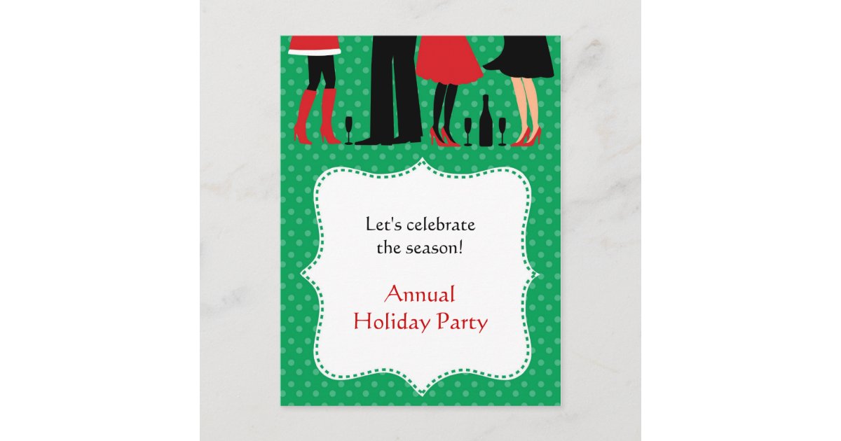 Holiday Office Party Invitation Postcard | Zazzle
