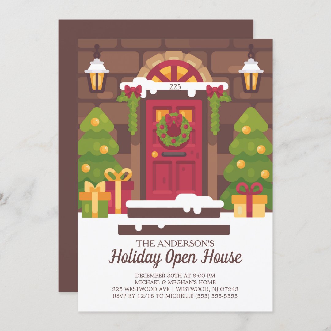 Holiday Open House Christmas Party Invitation | Zazzle