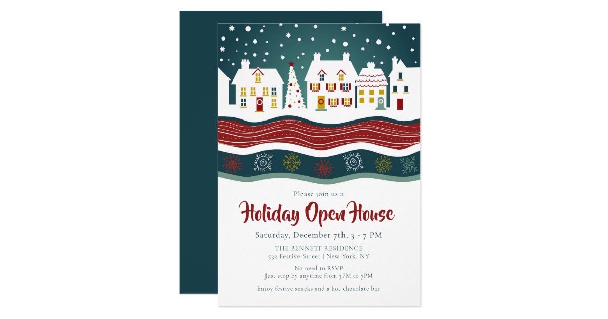 Holiday Open House Winter Christmas Invitation | Zazzle.com