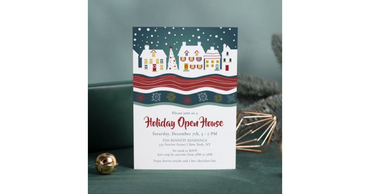 Holiday Open House Winter Christmas Invitation | Zazzle