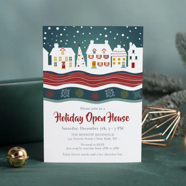 Holiday Open House Winter Christmas Invitation | Zazzle
