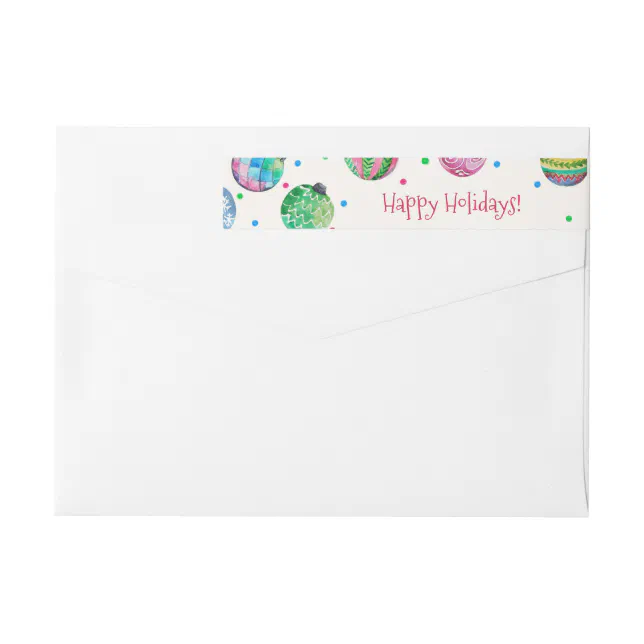 Holiday Ornament Christmas Wrap Around Label | Zazzle