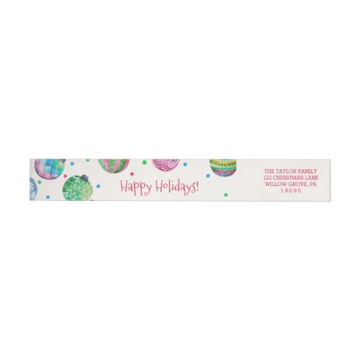 Holiday Ornament Christmas Wrap Around Label | Zazzle