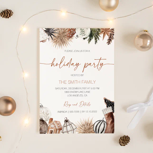 Holiday Party Invitation, Holiday Dinner Invitation | Zazzle