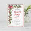 Holiday Party Mistletoe Bow Modern Christmas Party Invitation | Zazzle