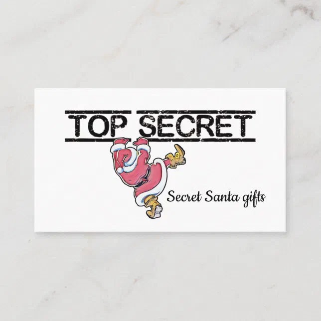 Holiday party Secret Santa Collection QR code Business Card | Zazzle